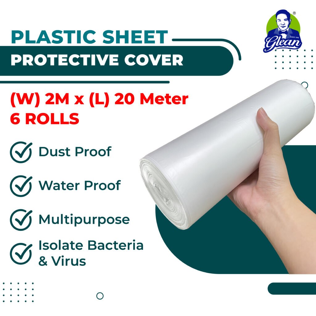 GLEAN - 20 Meter PE Plastic Sheet Cover / Masking Film (6 Roll) - Plixstar
