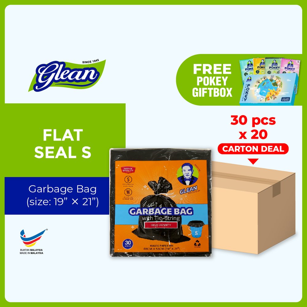 GLEAN S Flat Seal Garbage Bag (Carton Deal | 20 x 30 pcs) – Plixstar