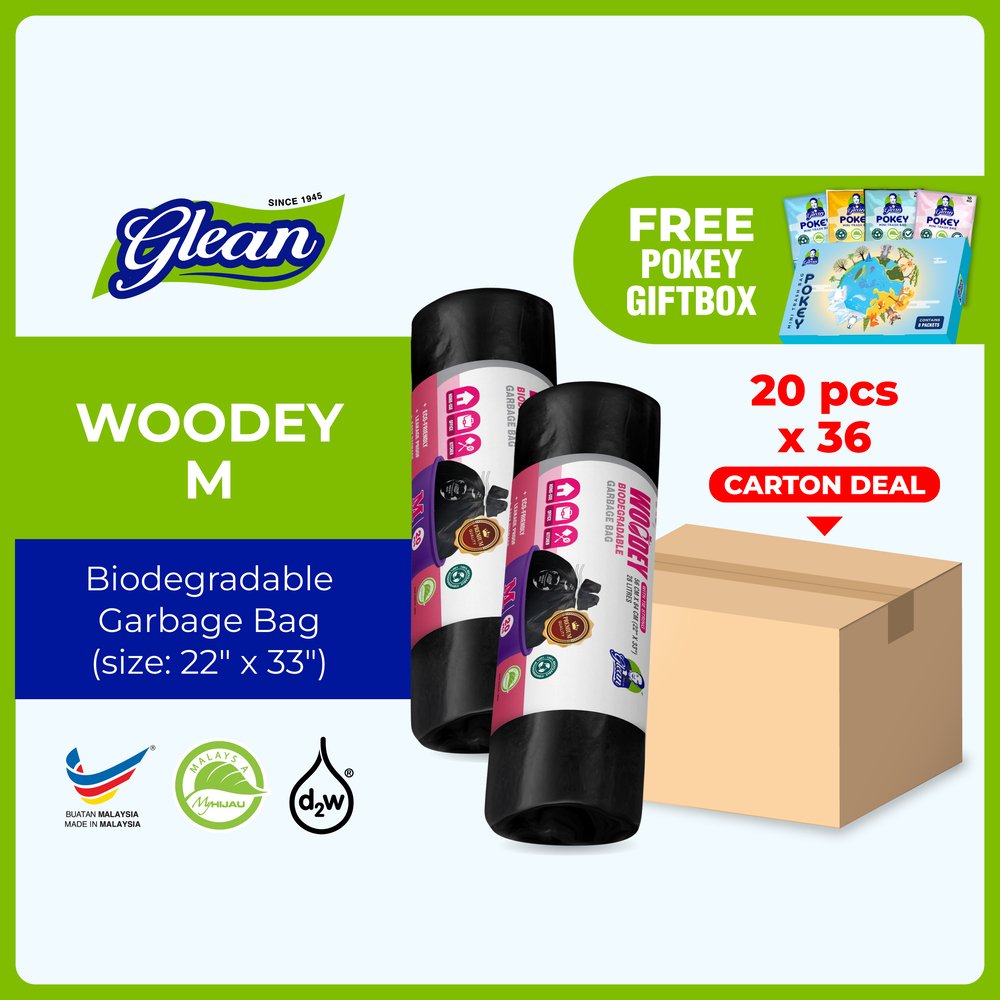 GLEAN Woodey M Garbage Bag (Carton Deal | 36 x 20 pcs) – Plixstar